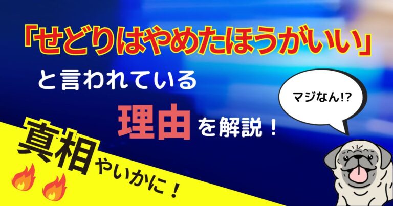 「せどりはやめたほうがいい」と言われる理由を解説！真実やいかに！｜せどパグ